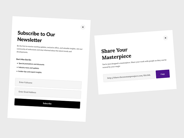 Day 16 of 100: Design a pop-up overlay by Leonard Victor on Dribbble