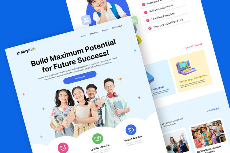 BrainyKids - Online Course Landing Page by twinstd on Dribbble