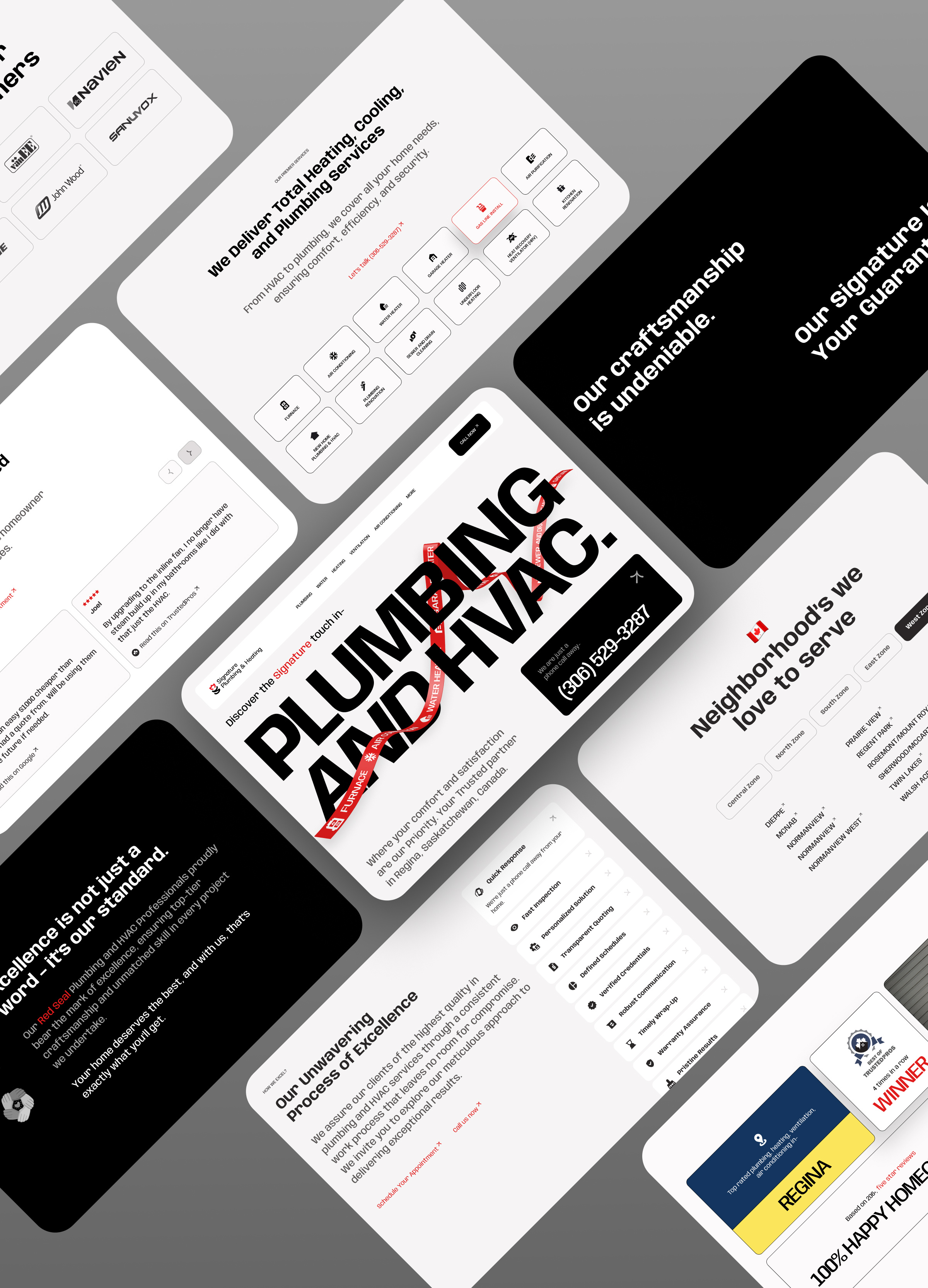 Sections of HVAC Home Page by Rootover - HVAC Web Design Agency on Dribbble