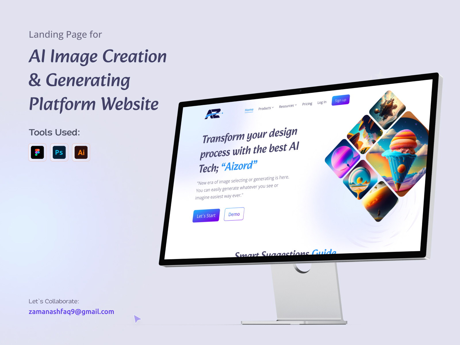 AI Assisted Image Generating Website Landing Page UI UX Design by Md ...