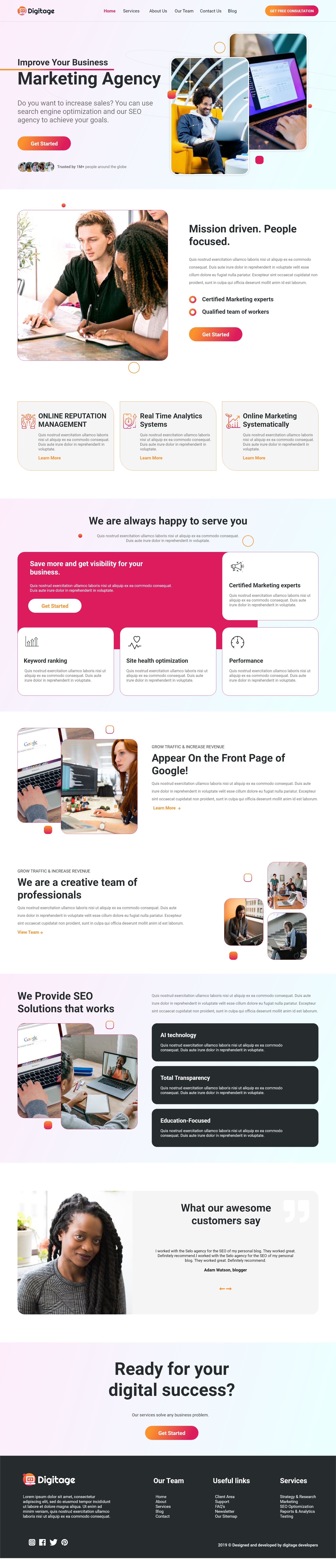 Digital Agency Website UI/UX Design for Multi-Purpose Theme by Aftab ...