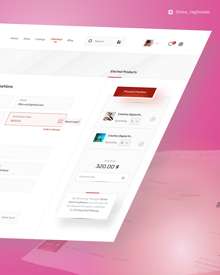 Checkout Process Ui Design Website πποΈπ By Delsa Taghizade On Dribbble