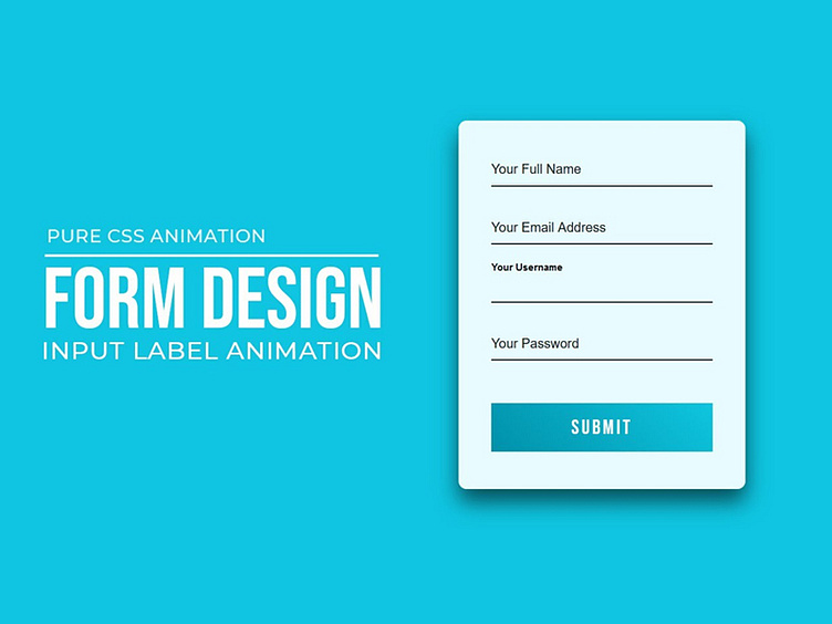 CSS Form Input Label Animation by divinectorweb on Dribbble