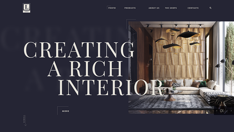 Interior design website by rambo356 on Dribbble
