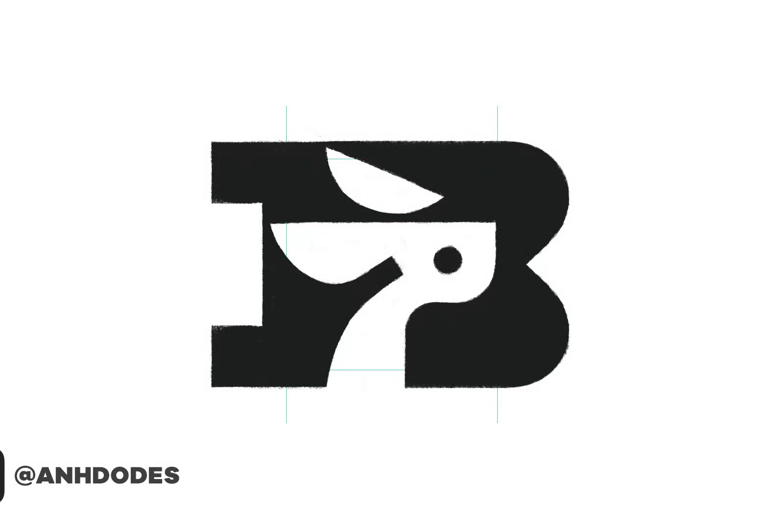 Negative Space Letter B Bunny logomark design process by Anh Do - Logo ...
