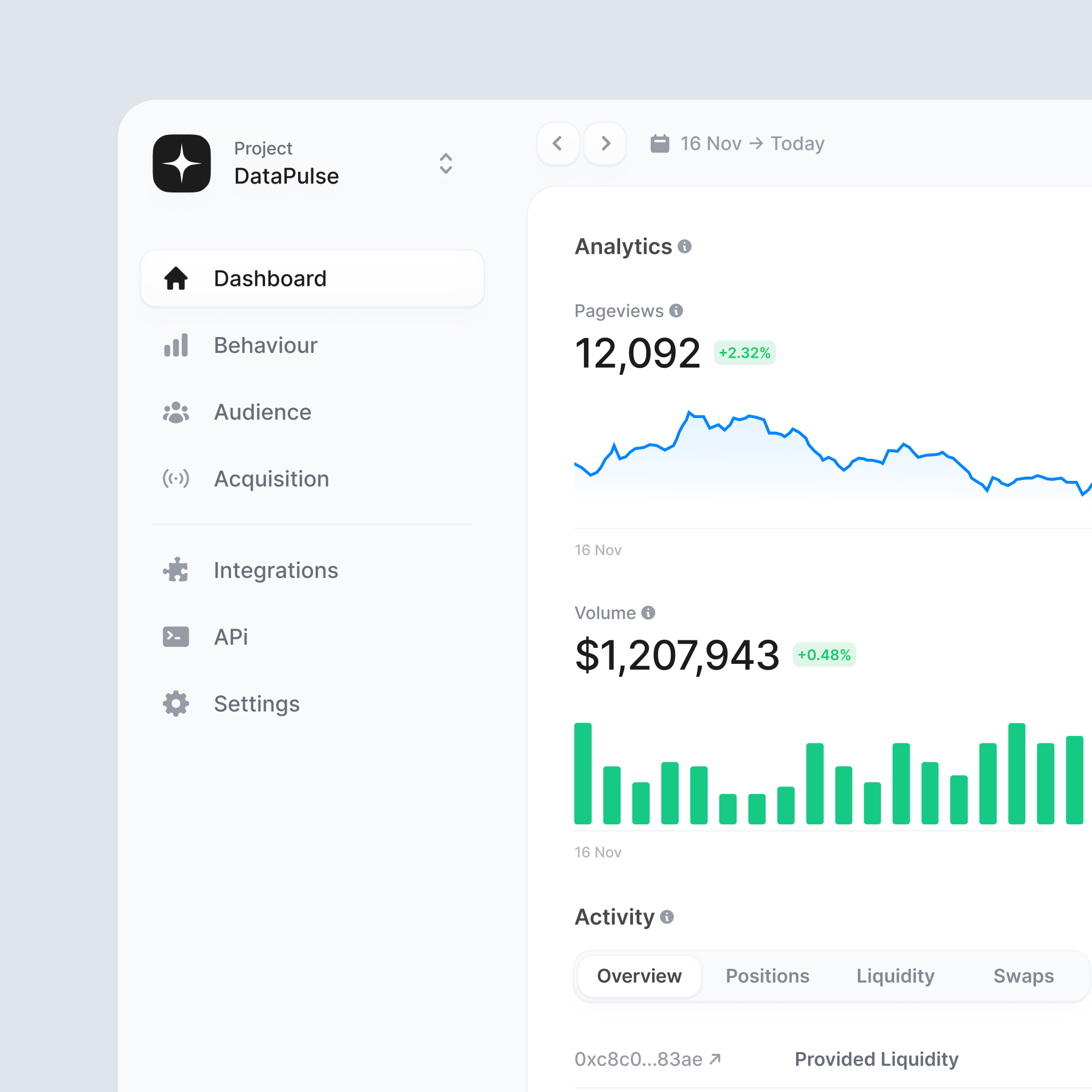 DataPulse - Simple analytics by Piotr Miłoszewski on Dribbble