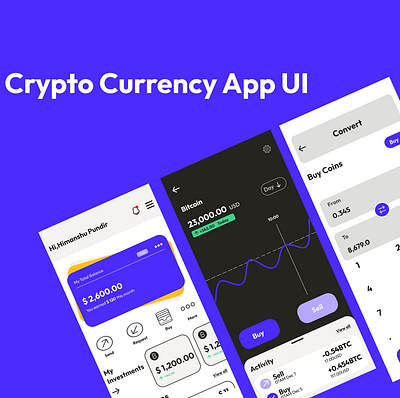 Crypto Currency App UI by Himanshu Pundir on Dribbble