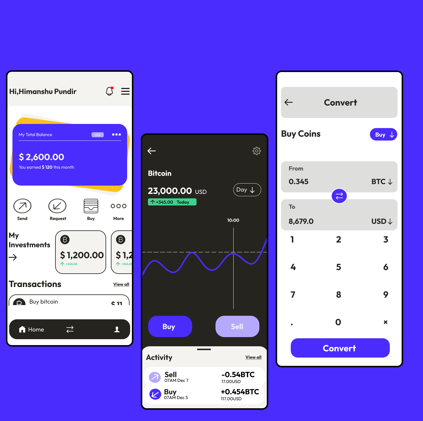 Crypto Currency App UI by Himanshu Pundir on Dribbble