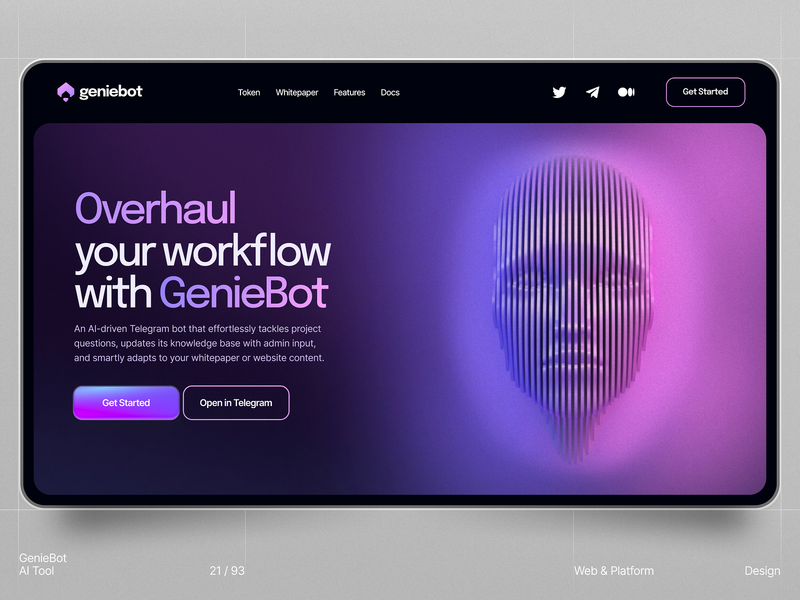 GenieBot AI Tool by Vsevolod Kaigorodov on Dribbble