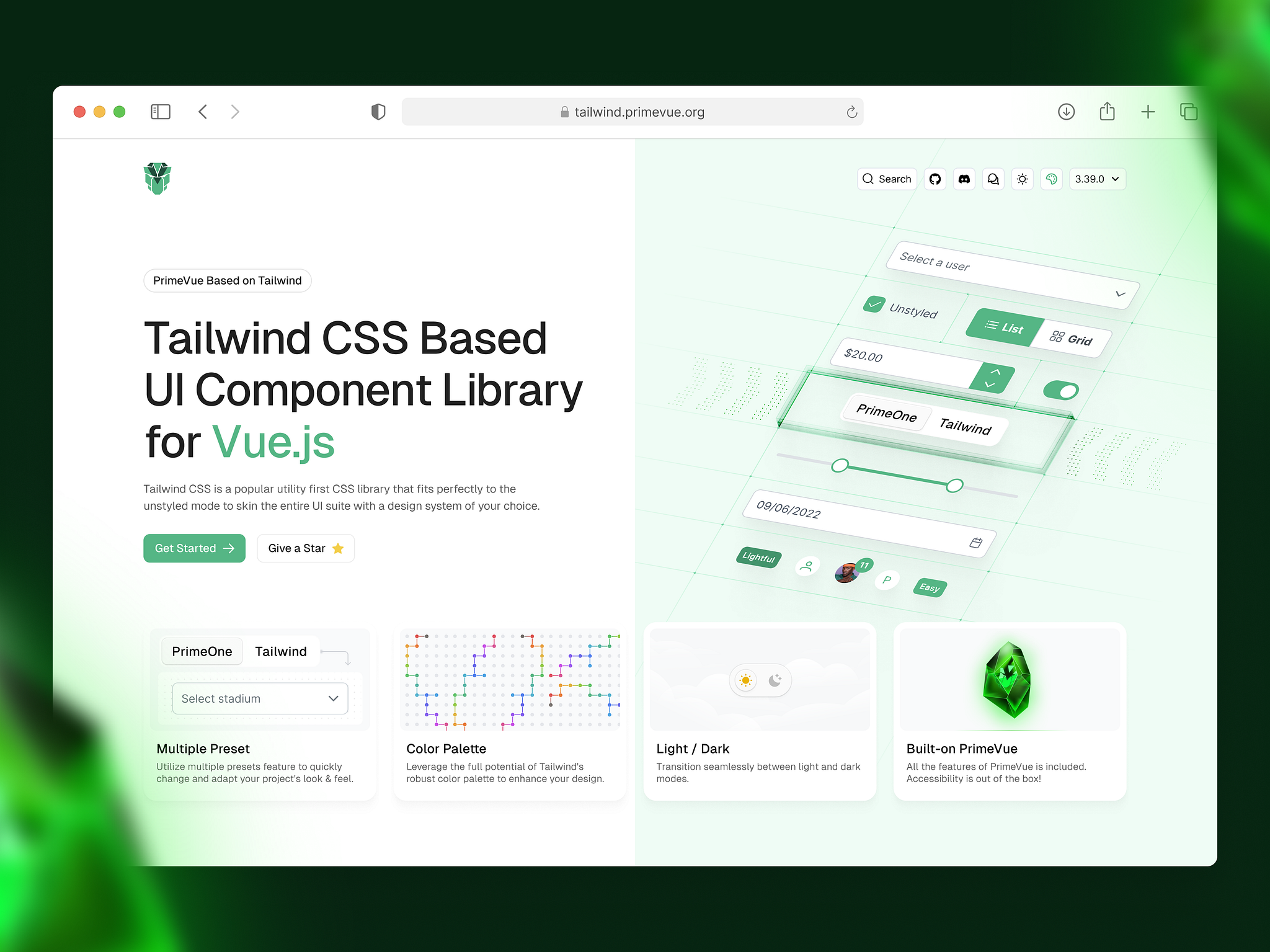 🪄 PrimeVue | Tailwind Mini-Site by Kerem YILDAN for PrimeTek on Dribbble