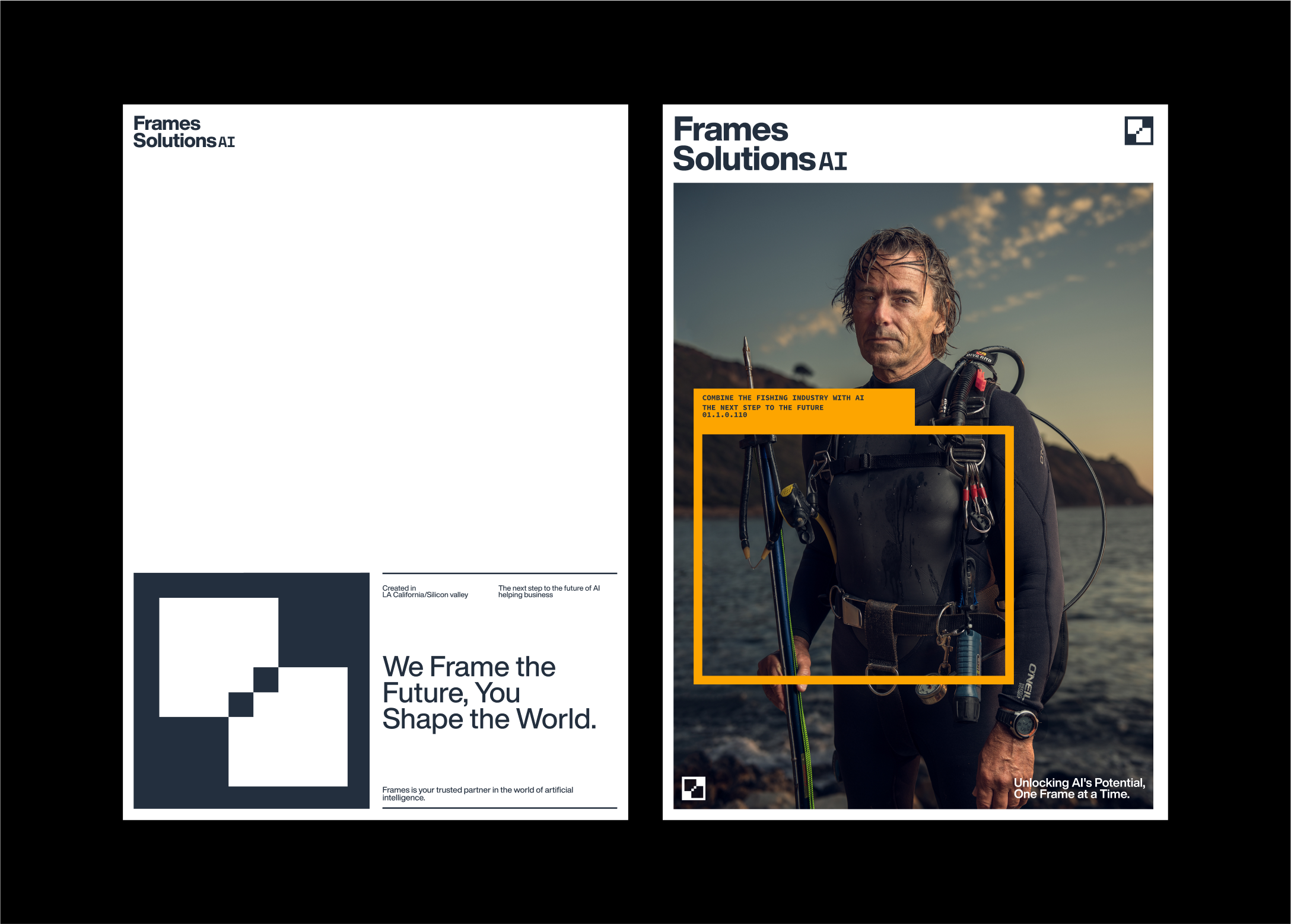 LOGO/BRANDING DESIGN FOR FRAMES SOLUTIONS AI by Rinor Rama on Dribbble