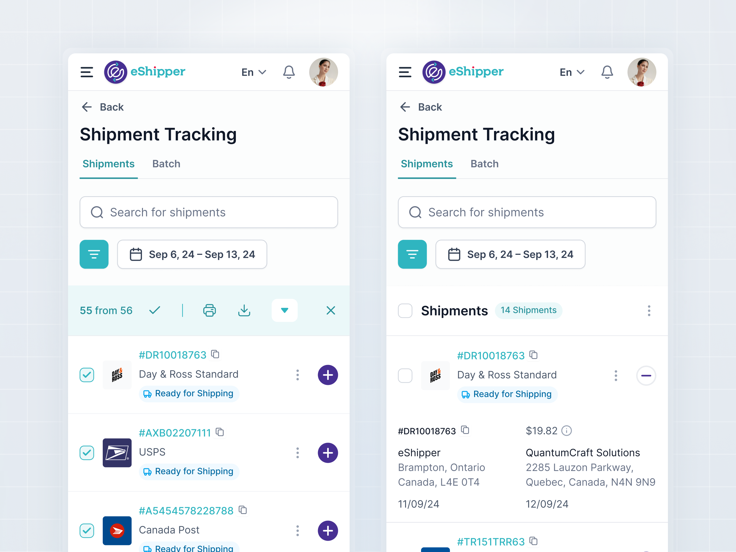 eShipper Shipment Tracking Page by Denys A☘️ on Dribbble