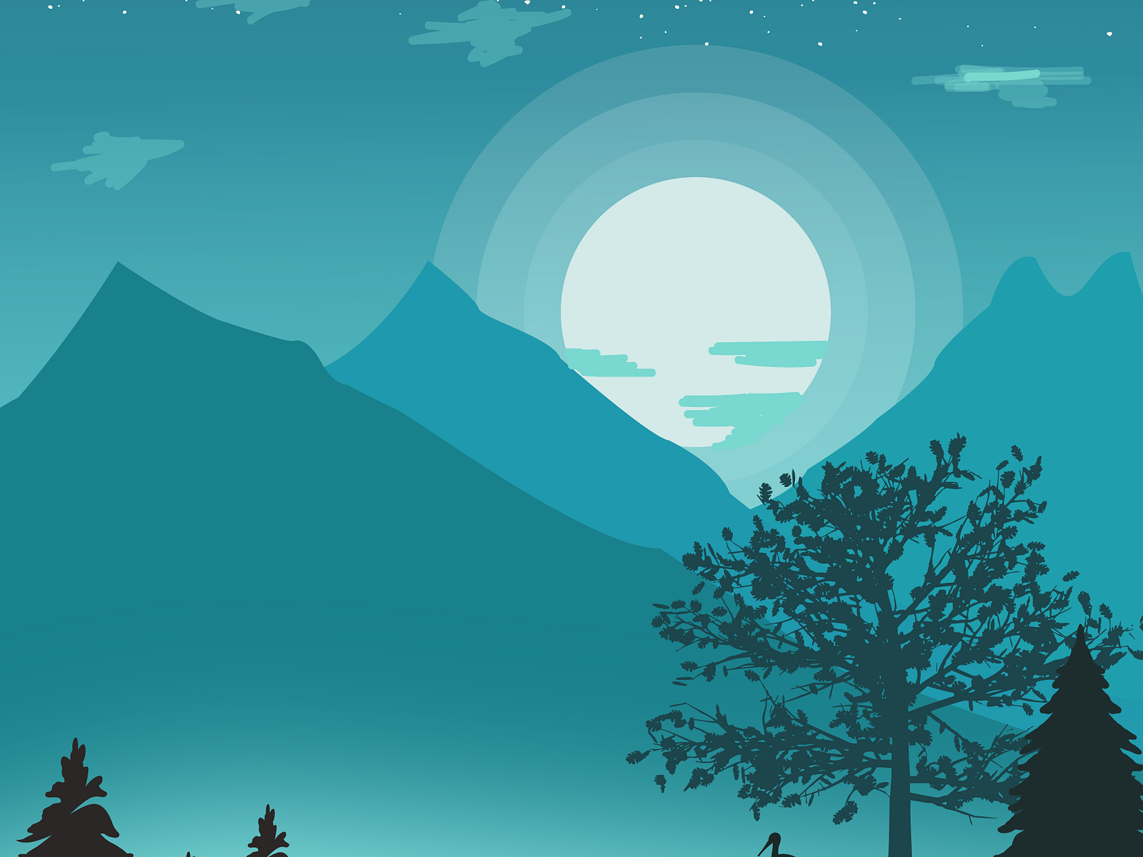 Landcape vector illustration Concept art by Md Mehedi Hasan Shakil on ...