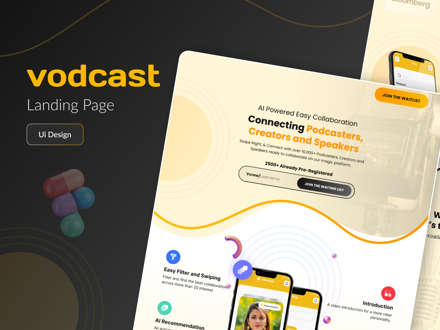 Vodcast - Social Connection Landing Page by Zain Ul Abideen on Dribbble