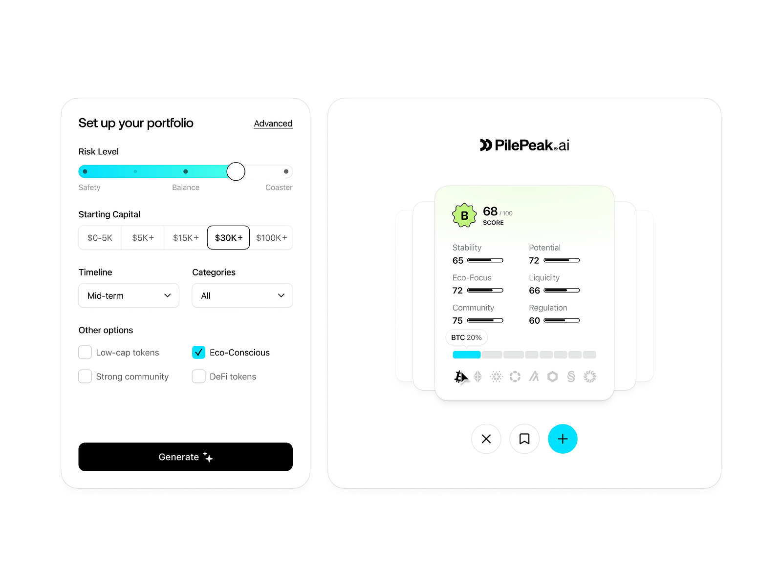 PilePeak.ai — Portfolio generator by Oleksandr Plyuto 🇺🇦 on Dribbble