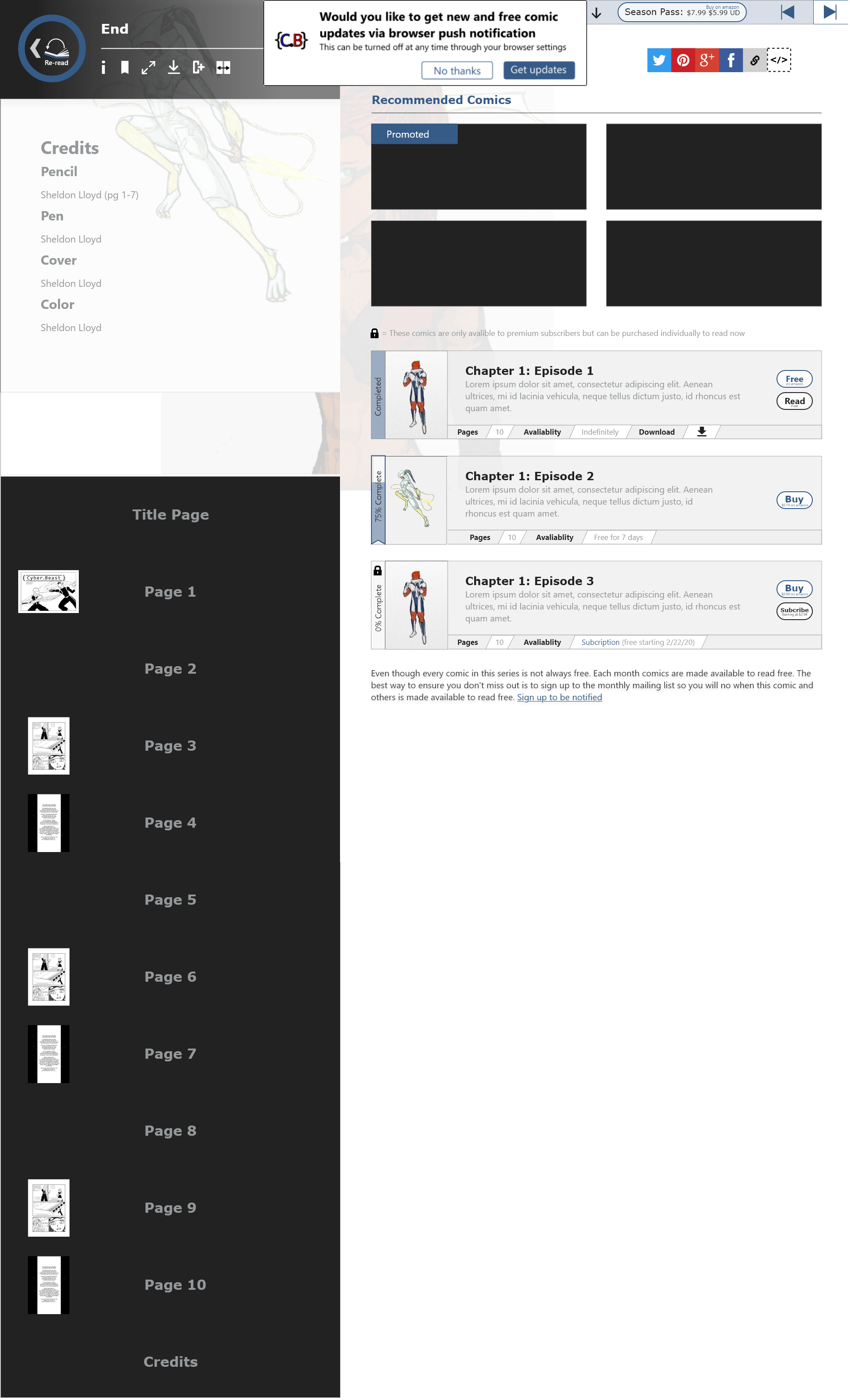 Webcomic+Template by Sheldon Lloyd on Dribbble