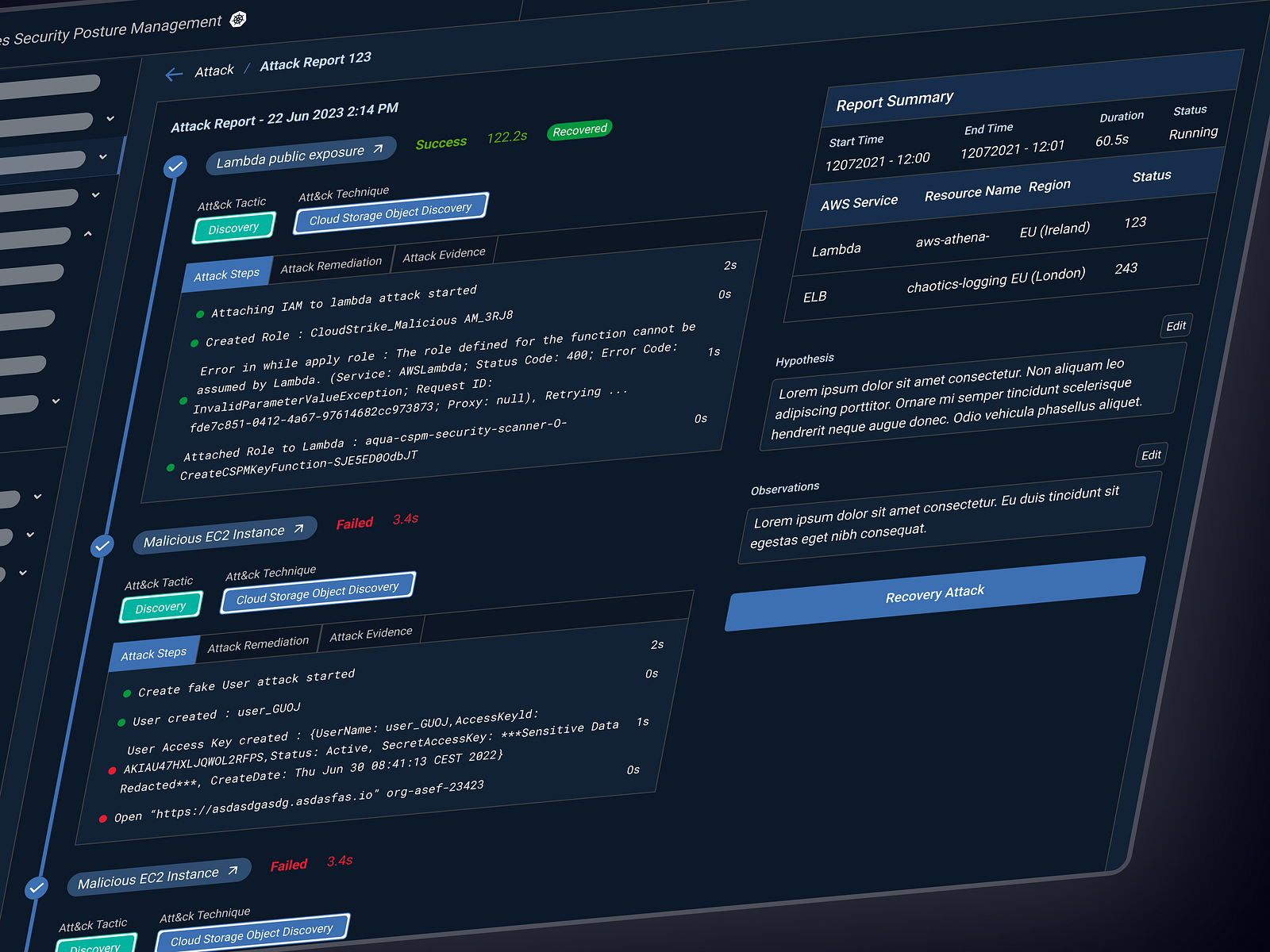 Dark Theme of Attack Report Page by Nas on Dribbble