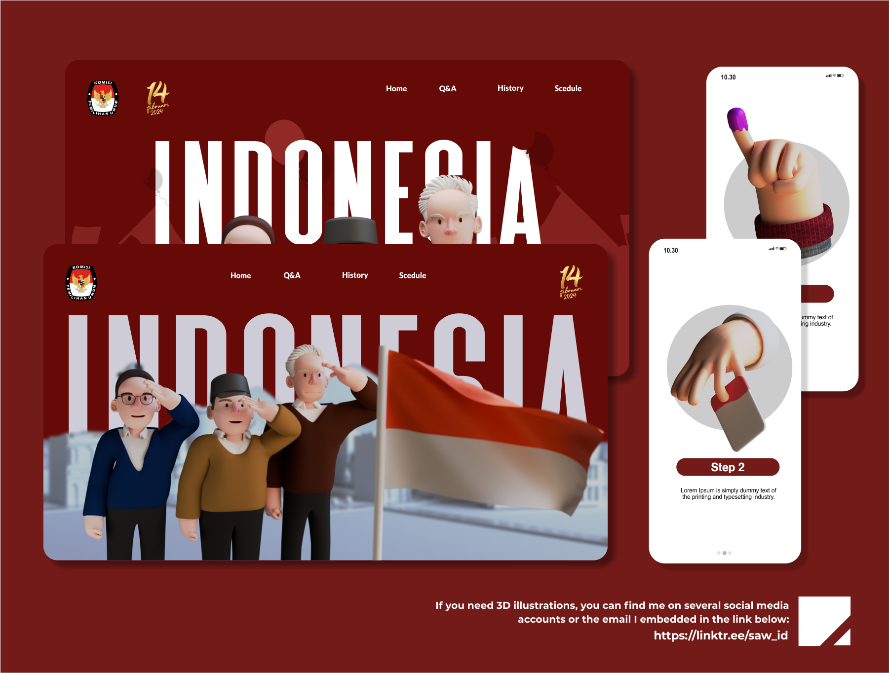 Pemilu 3D illustration 2024 by SAW_IND on Dribbble