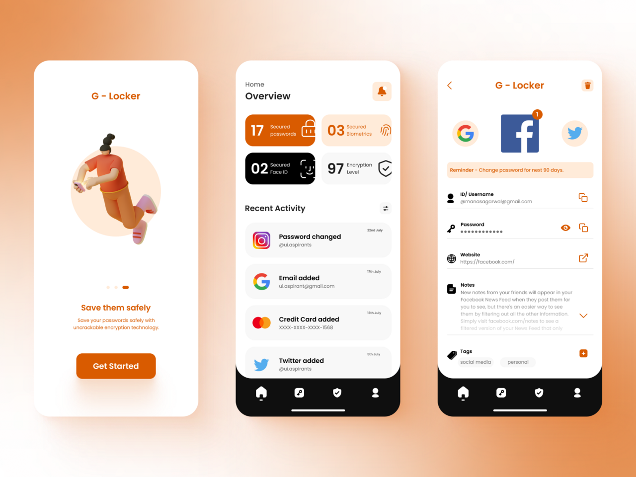Password Manager APP UI Design by Sajjad Hossain on Dribbble