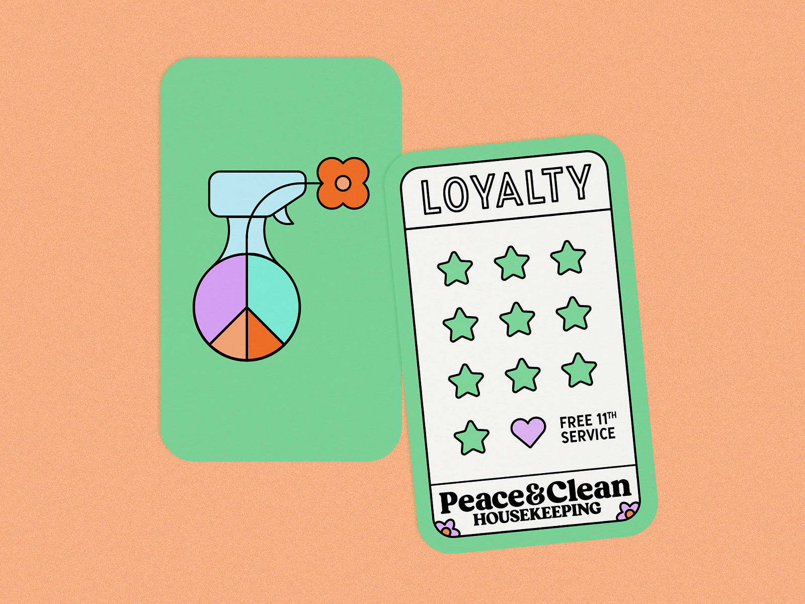 Peace & Clean Housekeeping - punch card by Katie Fleming on Dribbble