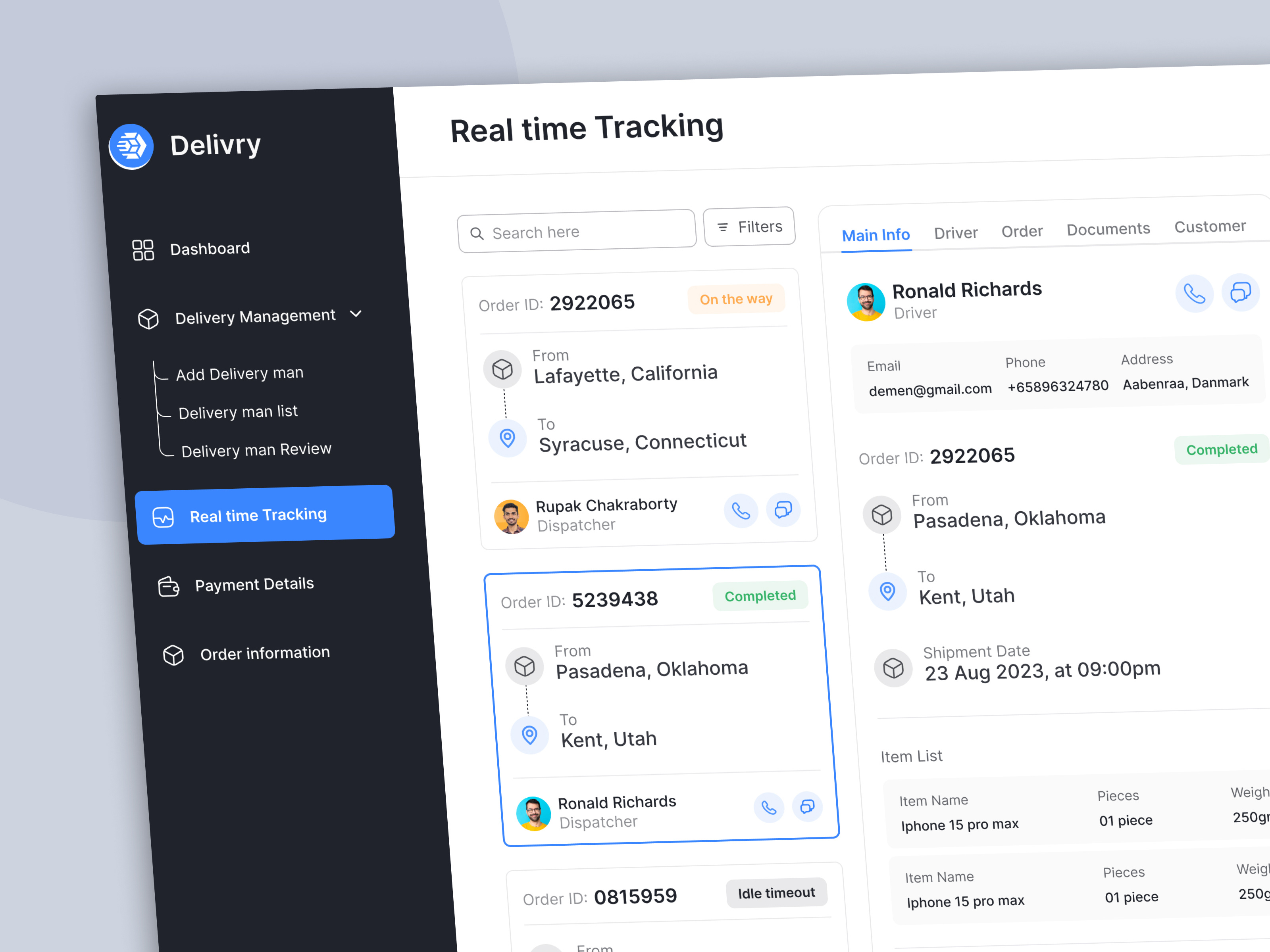 Real-time Tracking Dashboard by Rupak Chakraborty on Dribbble
