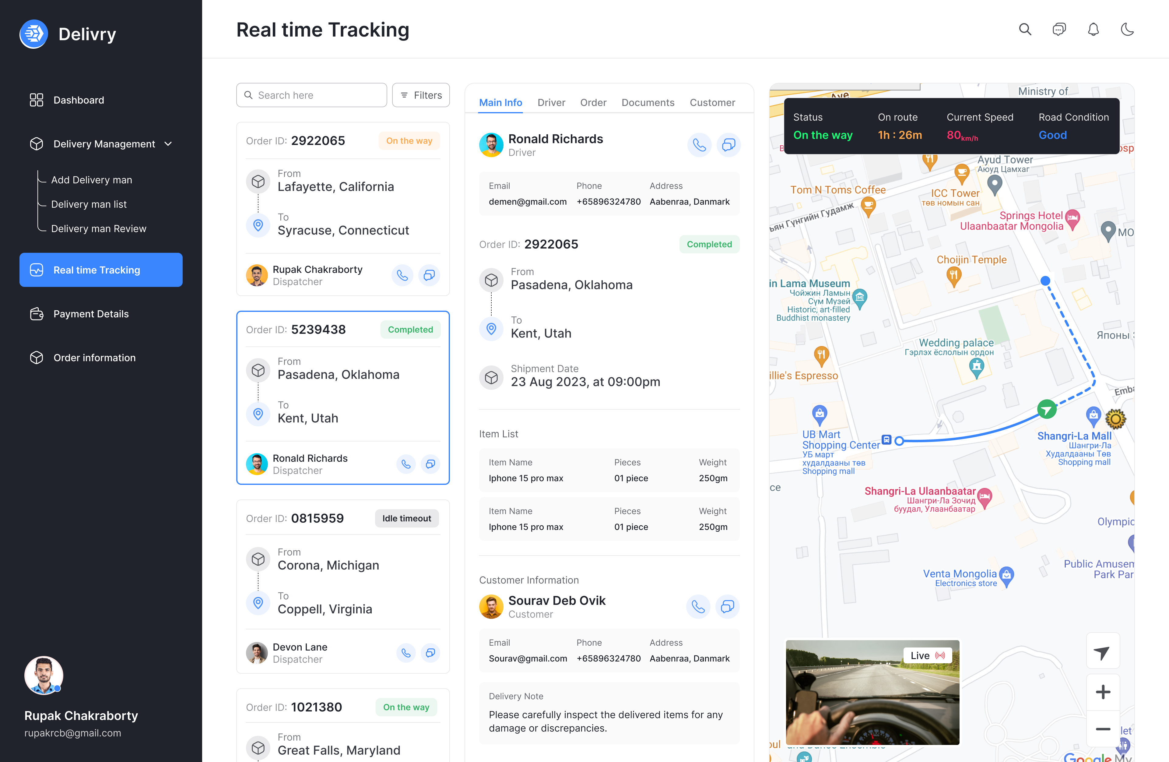 Real-time Tracking Dashboard by Rupak Chakraborty on Dribbble