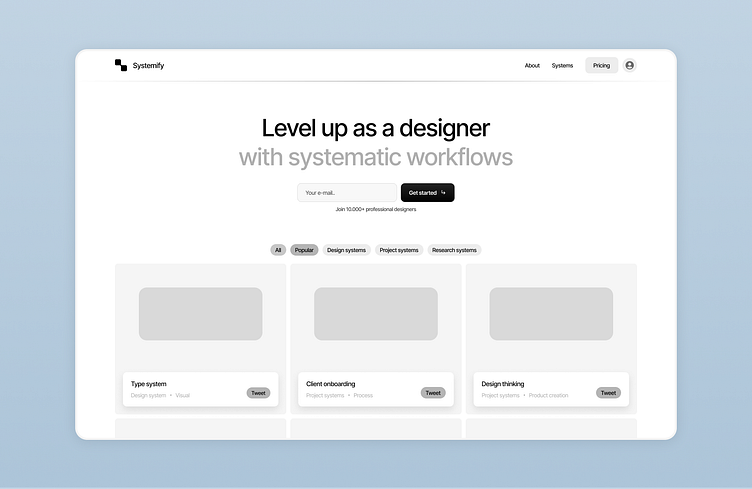 Minimalistic landing page design by Clarivy Creations on Dribbble