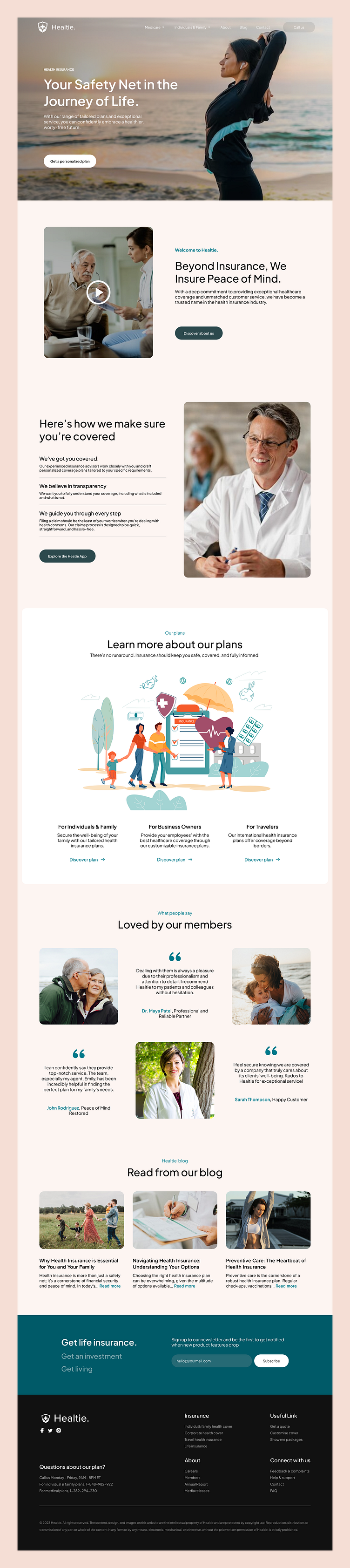 Healtie - Health Insurance Company Website Design by Nada for ...