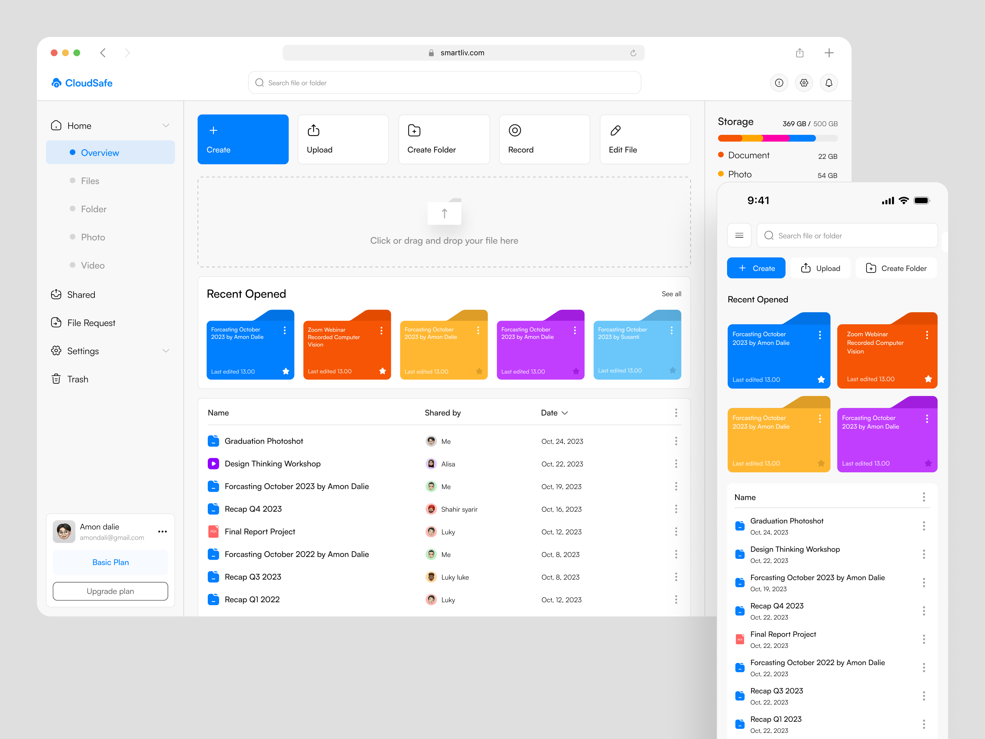 CloudSafe - SaaS File manager (responsive) by Adhitya Putra for Hatypo ...