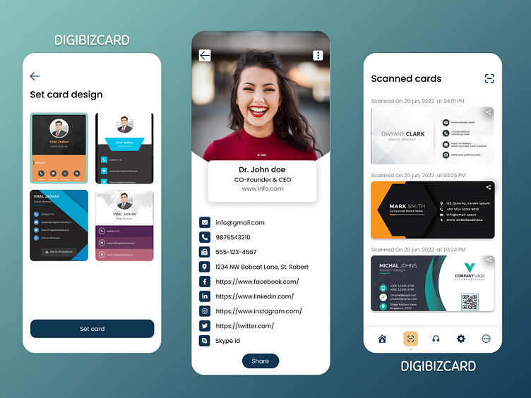 Digital Business card by Hasti Kukadiya on Dribbble