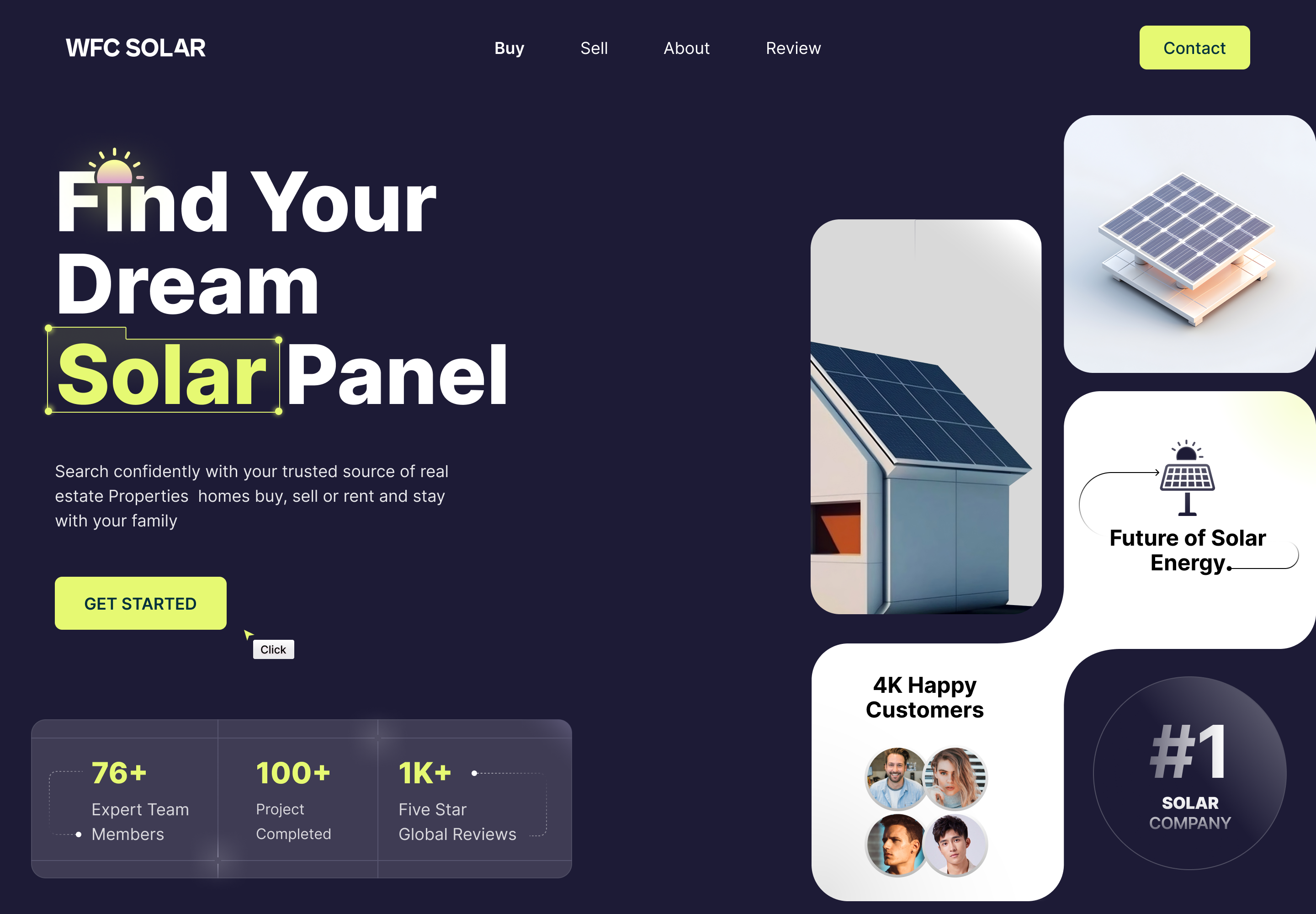 Morden Solar solution web header by Tarik Eamin on Dribbble