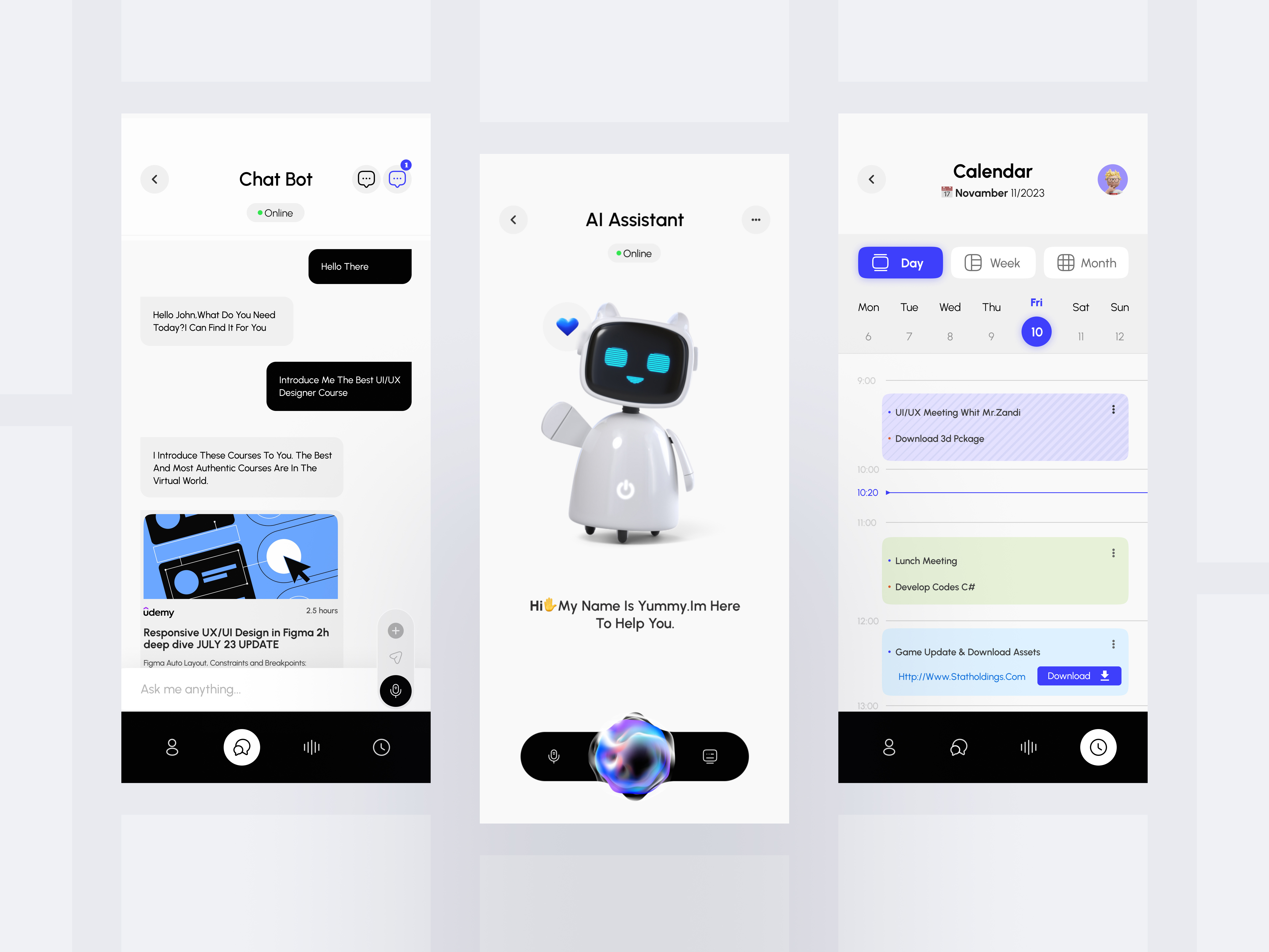 AI Chat bot mobile app by Sohail Rahmani for Duxica on Dribbble