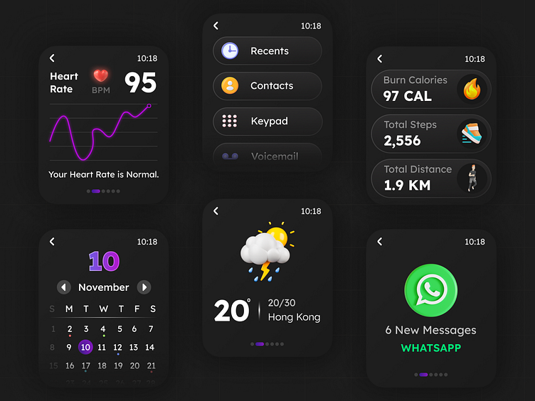 Wearable App UI Design | Smart Watch UI by Excellent Webworld on Dribbble