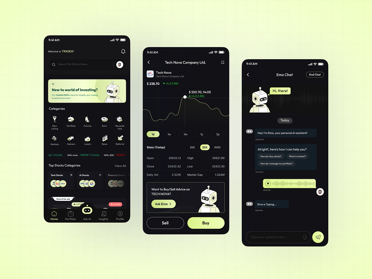Tradex App Design by Kody Technolab on Dribbble