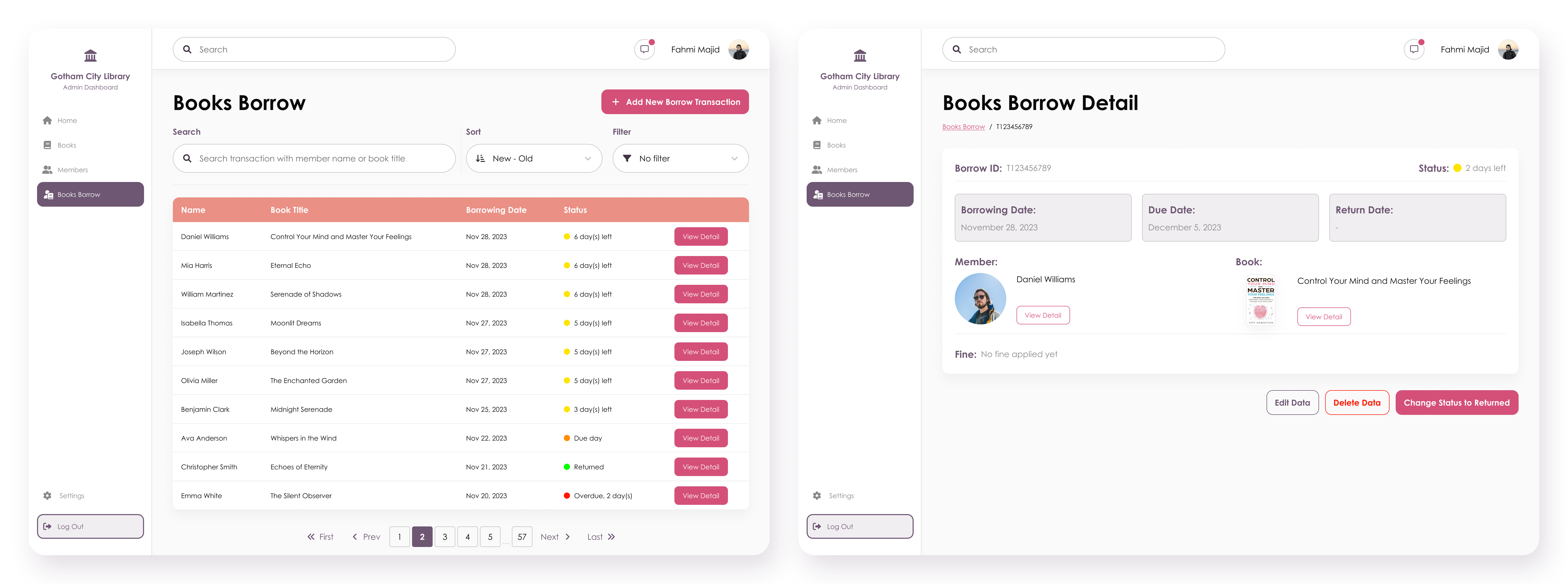 📚 Library Admin Dashboard Web UI by Fahmi Majid on Dribbble