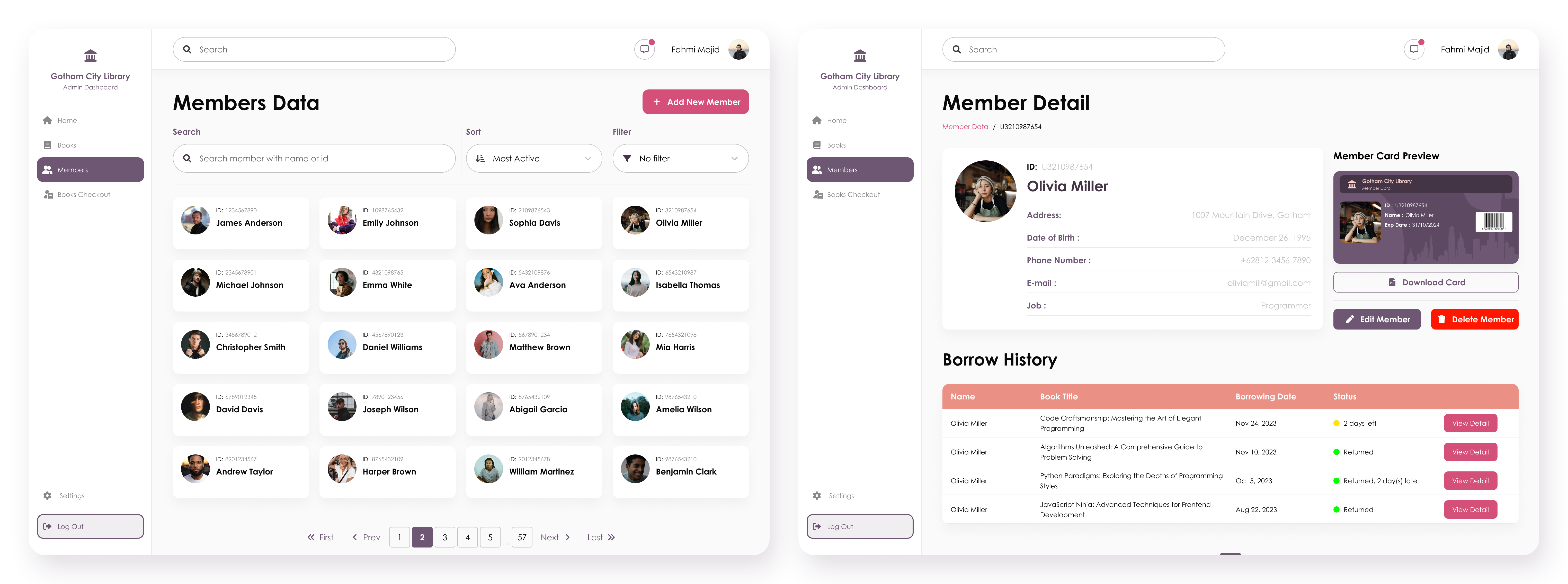📚 Library Admin Dashboard Web UI by Fahmi Majid on Dribbble