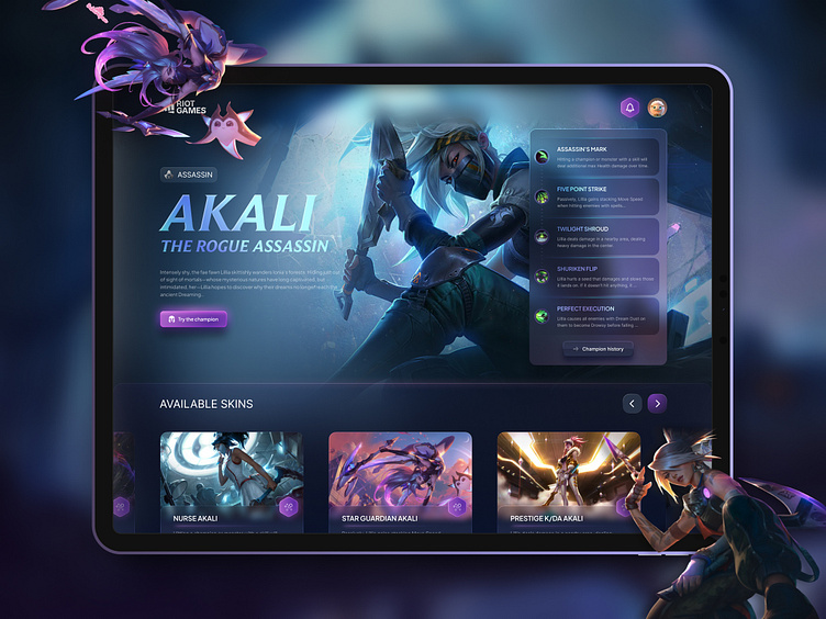 League of Legends | Web App concept by Jenya Martynenko on Dribbble