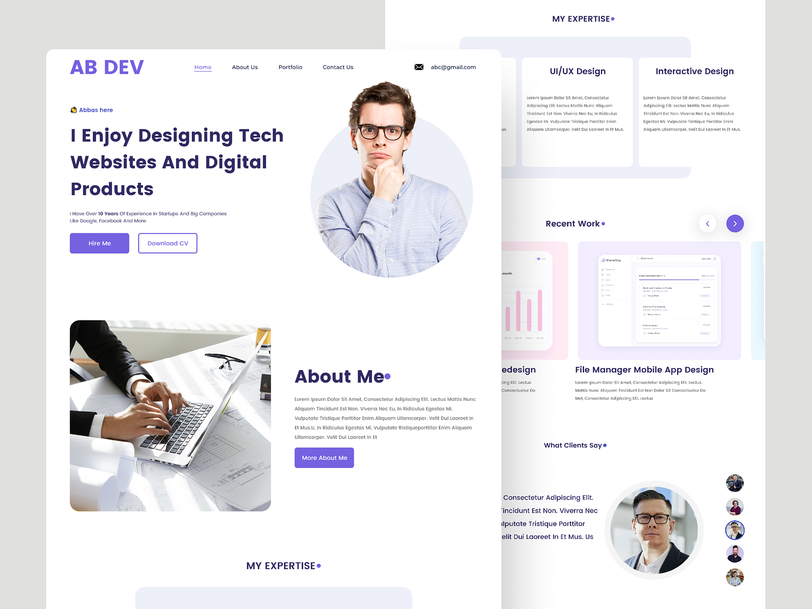 Developer Portfolio Website UI Design by Rizwan Ali on Dribbble