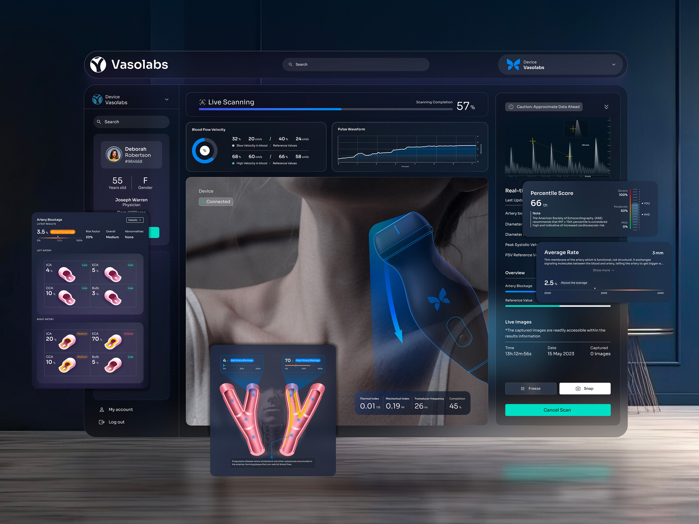 Live Scanning Medical Device - Vasolabs by George Railean on Dribbble
