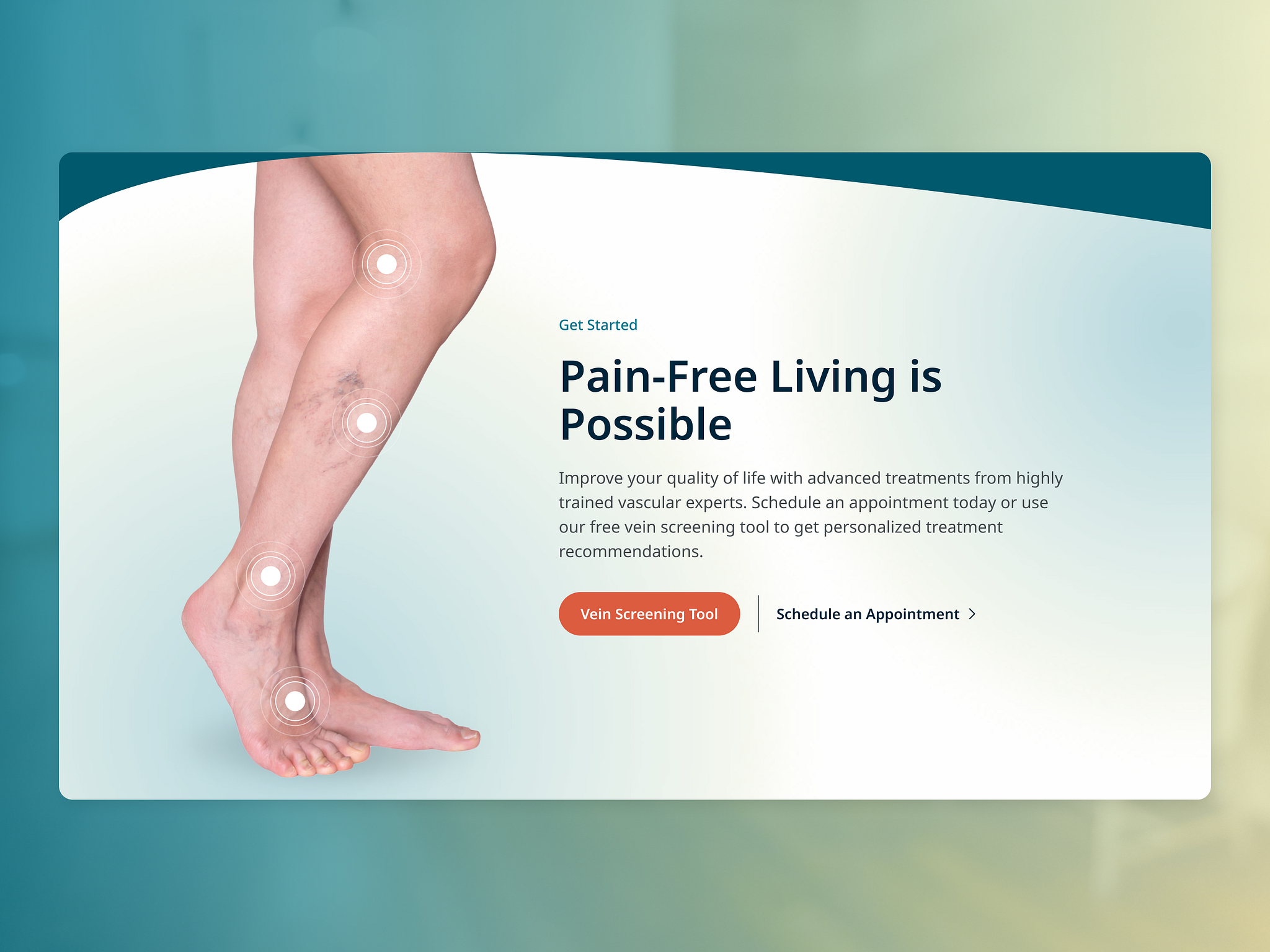 Vein Screening Tool - Web Design by Lifted Logic on Dribbble