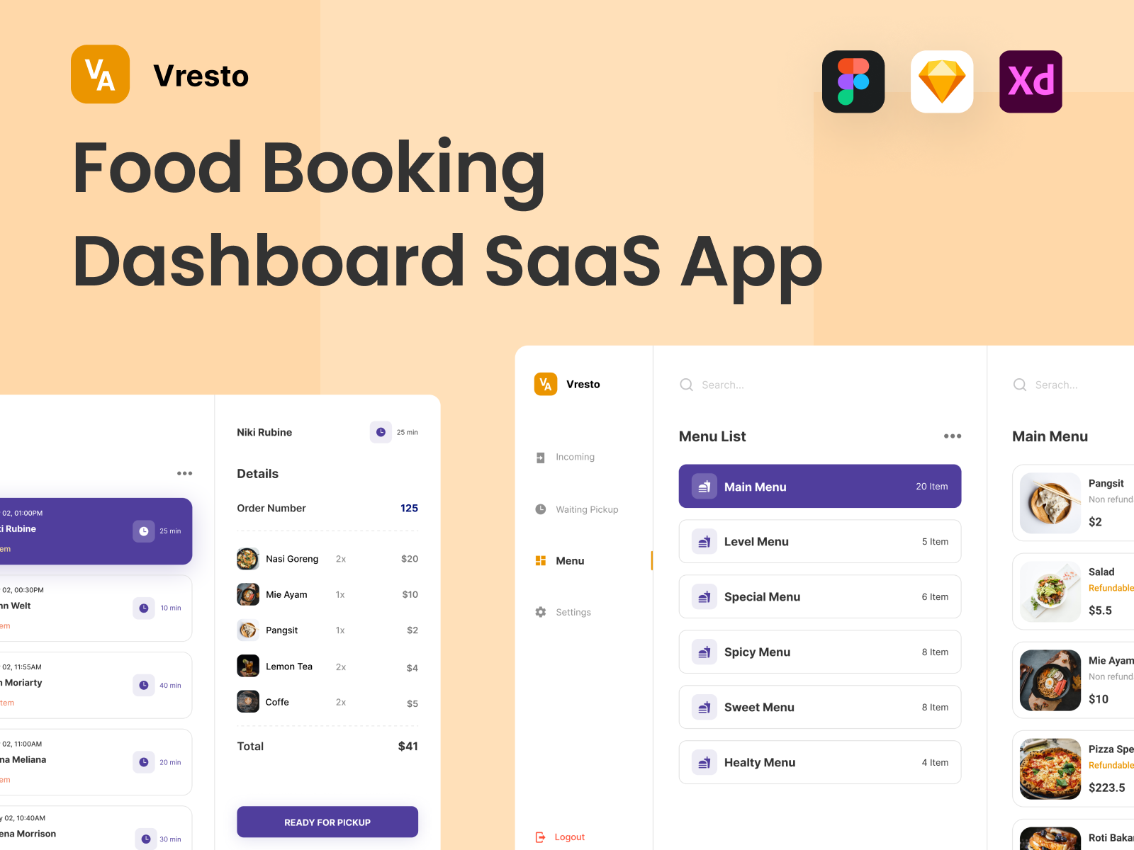 Vresto - Food Booking Dashboard Saas App by Agensip UI UX Agency on ...