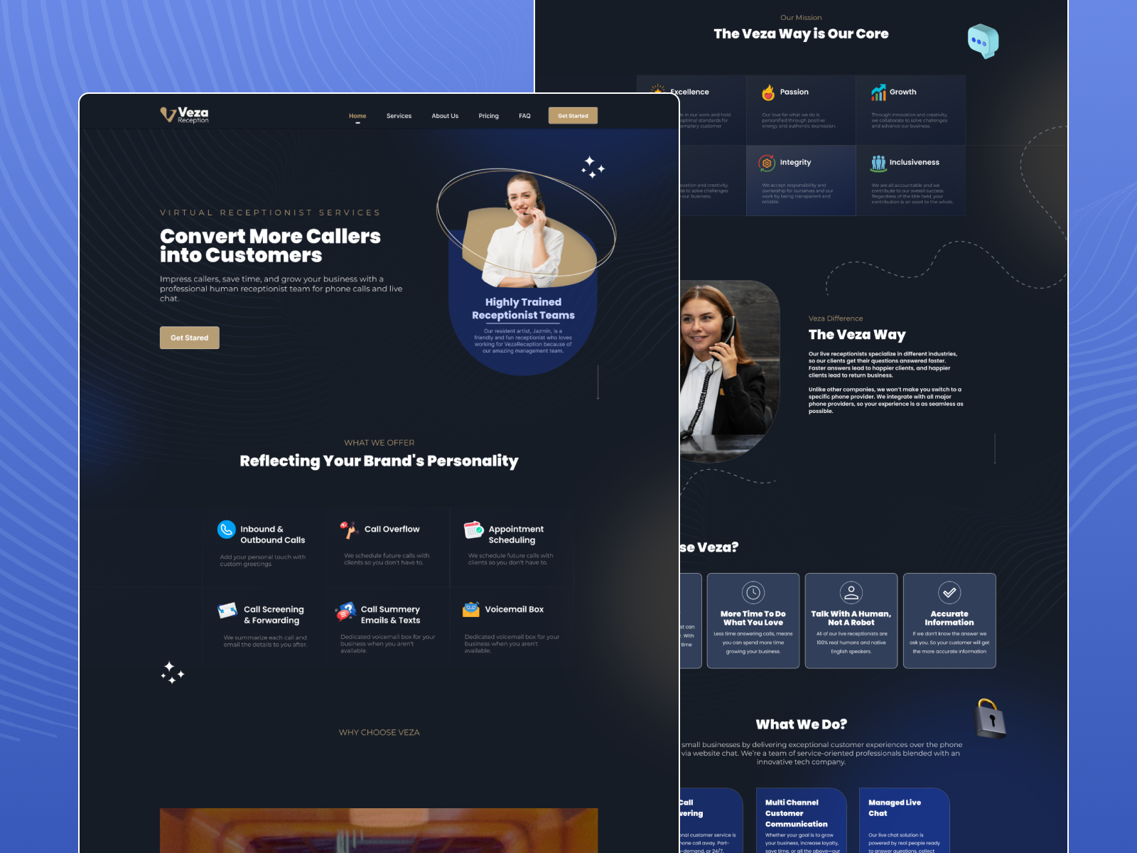 Virtual Receptionist Website UI Design by Sajjad Sabbir on Dribbble