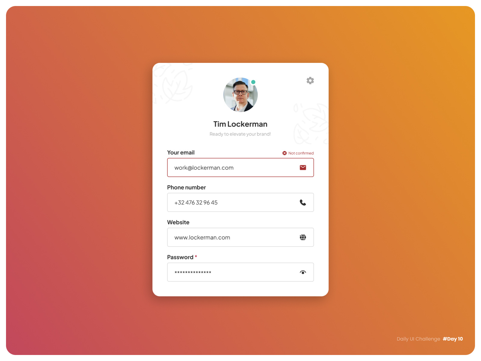 Profile Card Design by Kristina Papakina on Dribbble