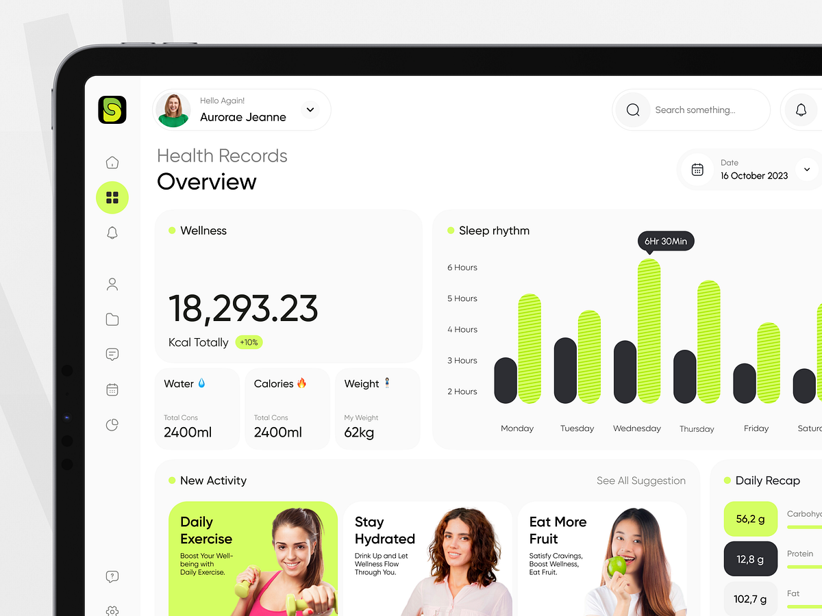 Fitness Dashboard designs, themes, templates and downloadable graphic ...