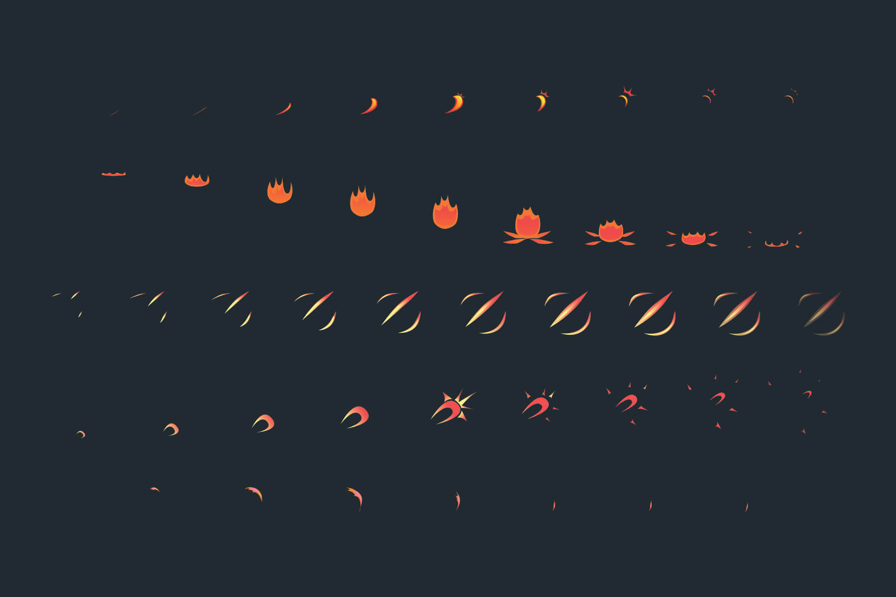 Free Slash Effects Sprite Pack by 2D Game Assets on Dribbble