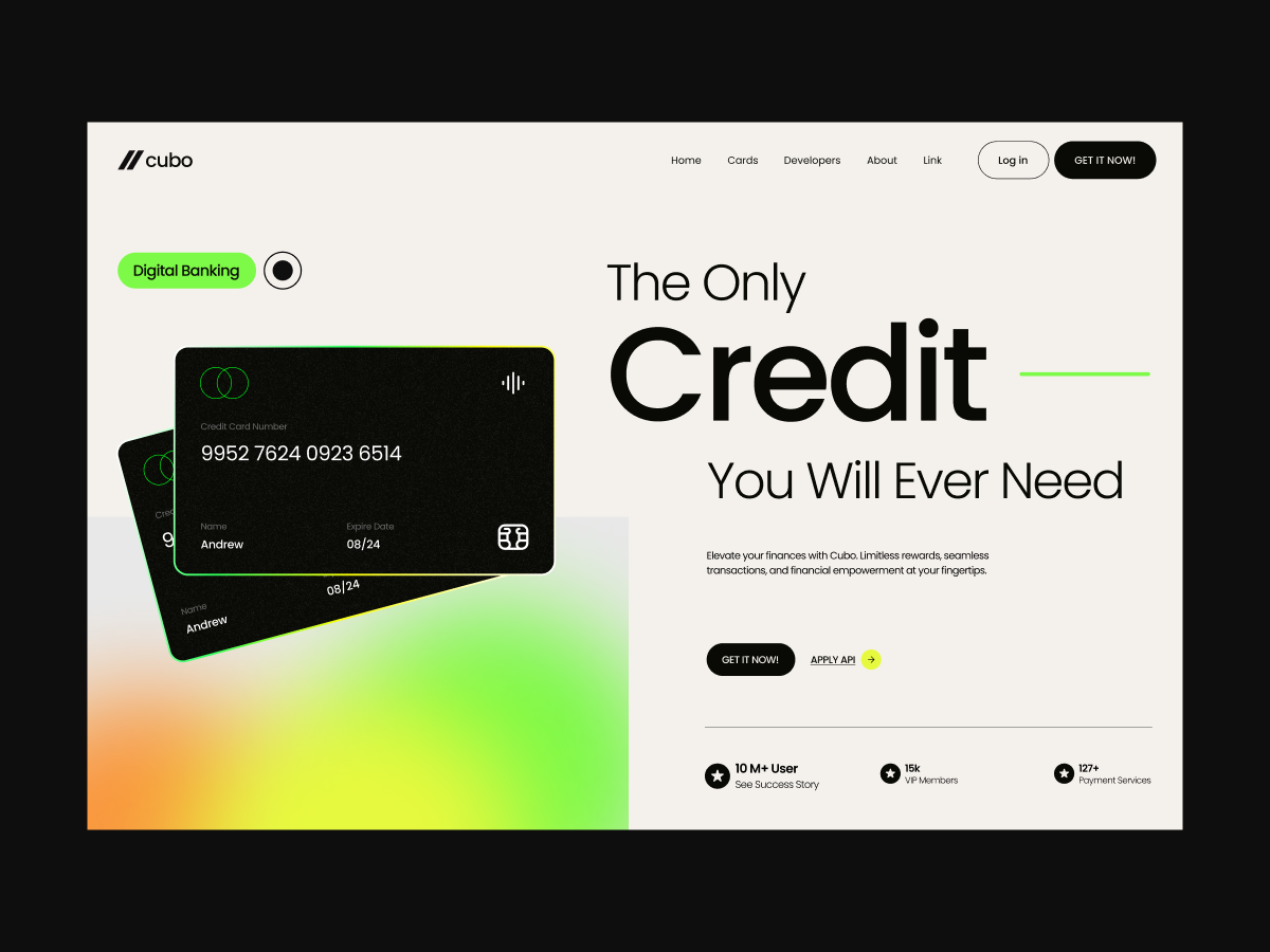 Financial website header design with Cubo! by Pixavail Studio™ on Dribbble