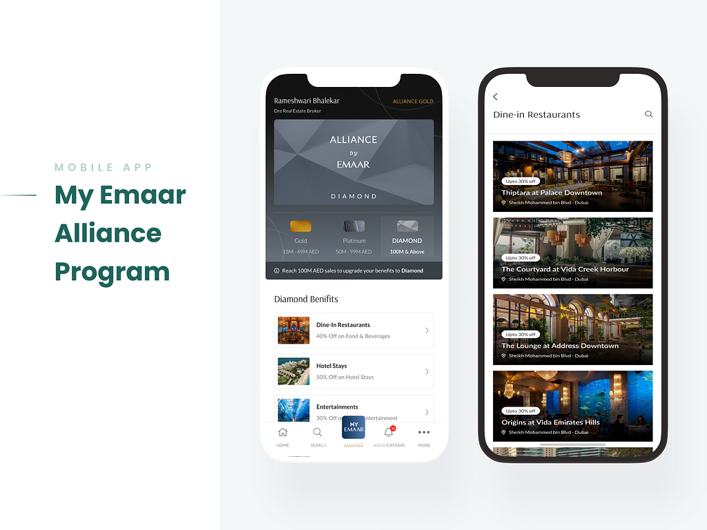 My Emaar - Alliance Program by Anurag Karki - UX Designer on Dribbble