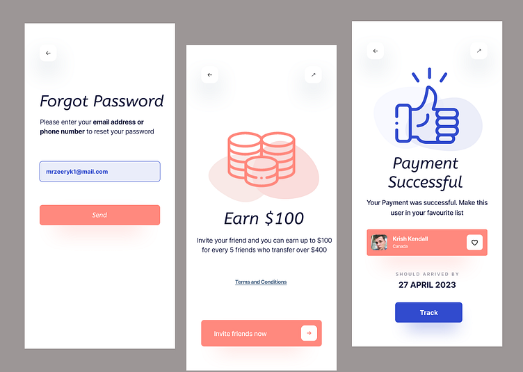 Money Transfer App Full Design by Mrzeeuiux on Dribbble