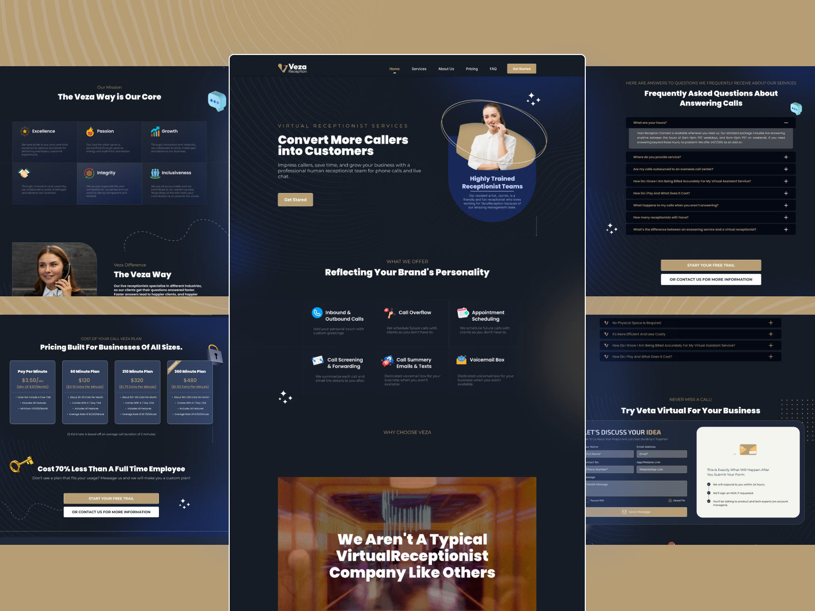Virtual Receptionist Website UI Design by Sajjad Sabbir on Dribbble