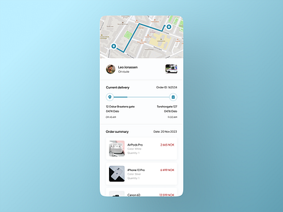 Order delivery screen by Ligaya L. on Dribbble